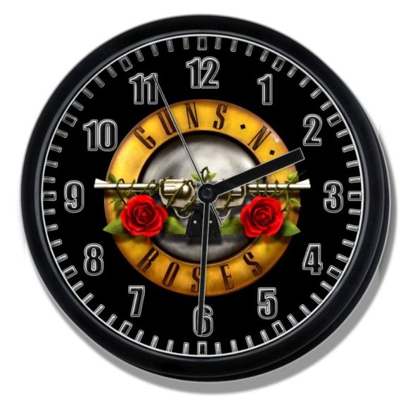 Clock | Wall Decor | Guns N Roses Hard Rock Band Clock New In Box Clock ...